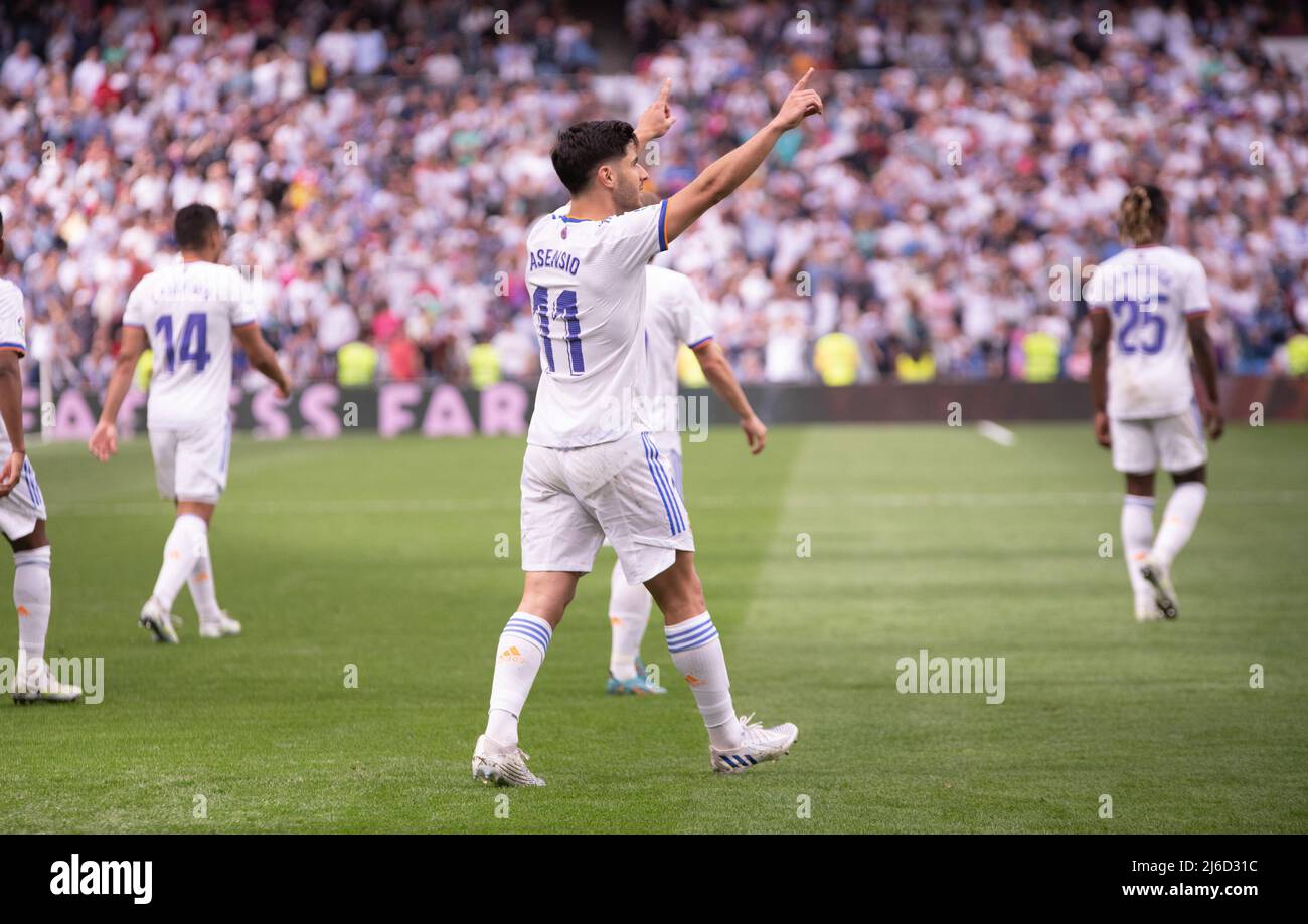 30th April 2022, Stadium Santiago Bernabeu, Madrid, Spain; La Liga ...