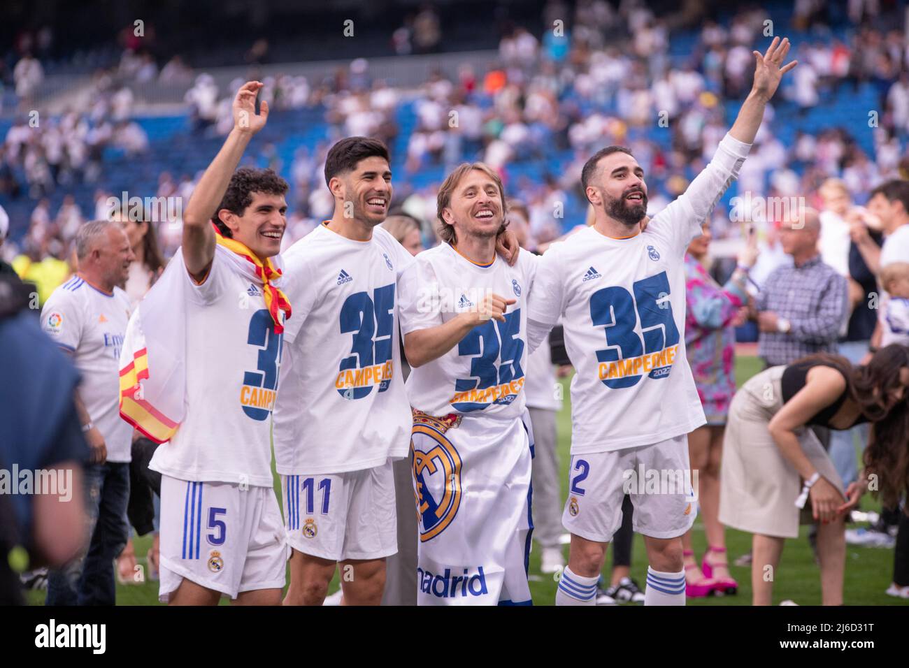 30th April 2022, Stadium Santiago Bernabeu, Madrid, Spain; La Liga ...