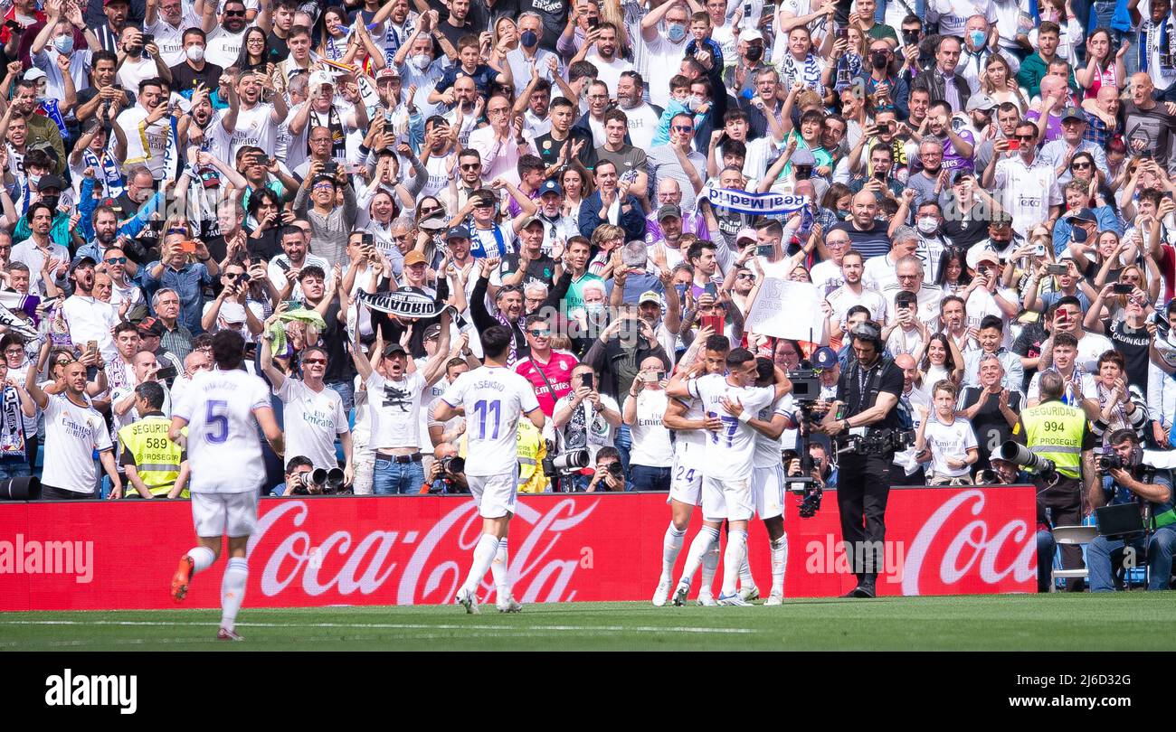 30th April 2022, Stadium Santiago Bernabeu, Madrid, Spain; La Liga ...