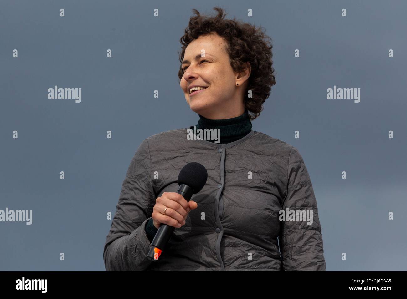 Moscow, Russia. 30th April, 2022. Singer Yulia Chicherina performs at a ...