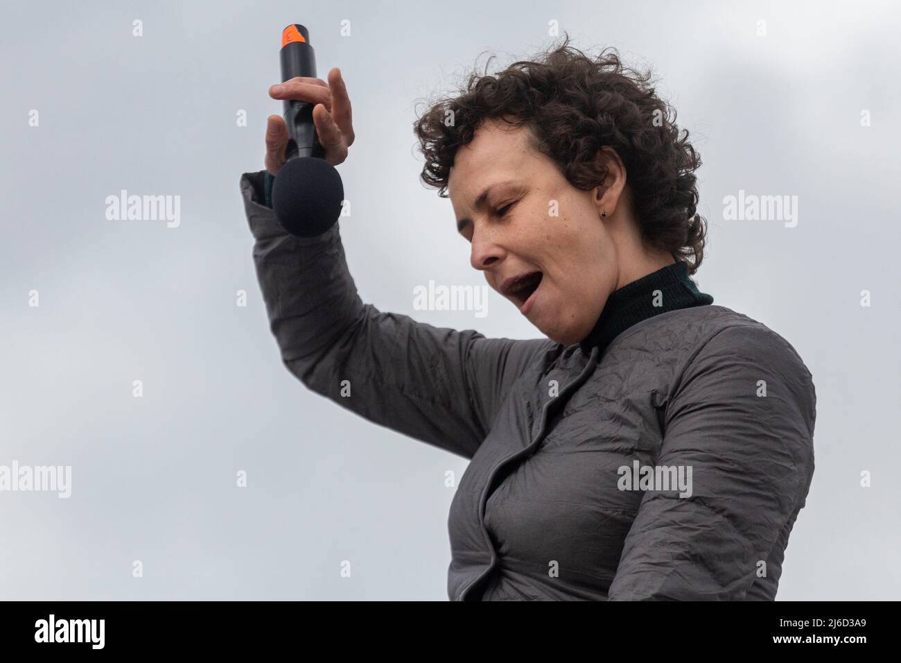 Moscow, Russia. 30th April, 2022. Singer Yulia Chicherina performs at a ...