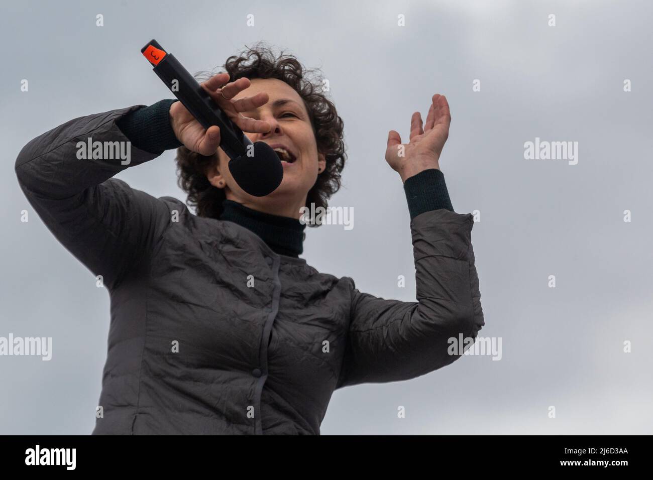 Moscow, Russia. 30th April, 2022. Singer Yulia Chicherina performs at a ...
