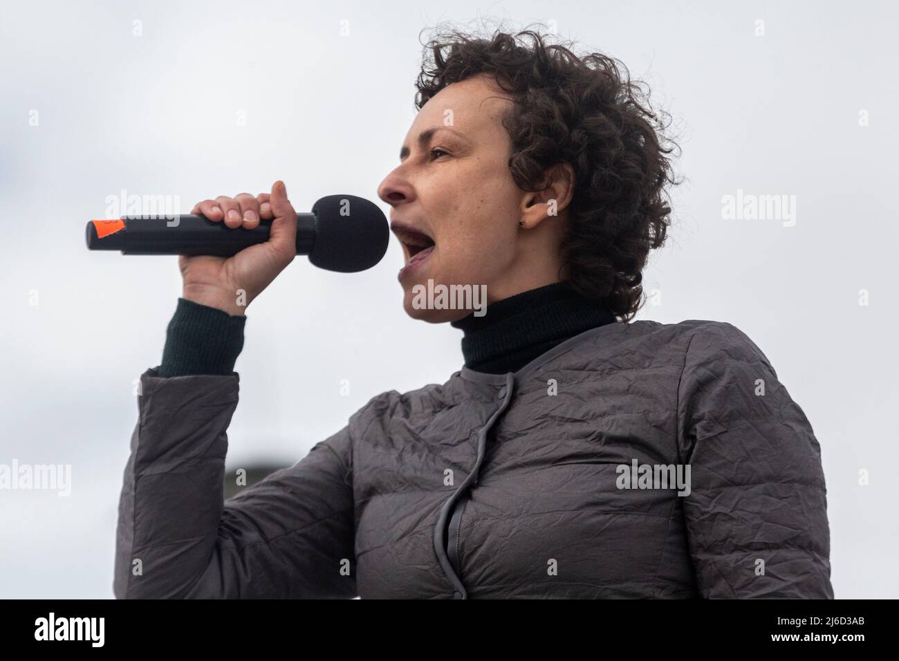 Moscow, Russia. 30th April, 2022. Singer Yulia Chicherina performs at a ...