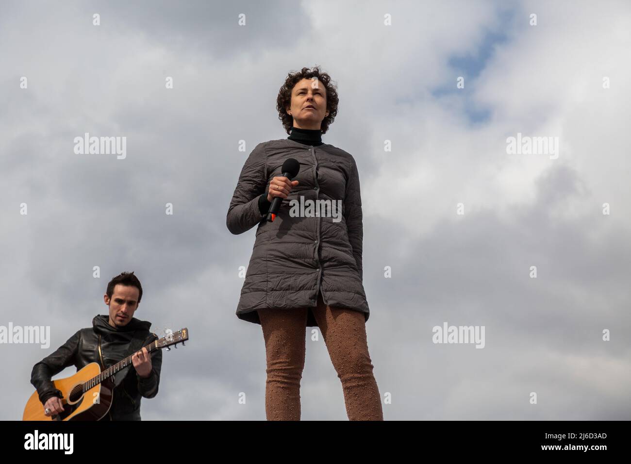 Moscow, Russia. 30th April, 2022. Singer Yulia Chicherina performs at a ...