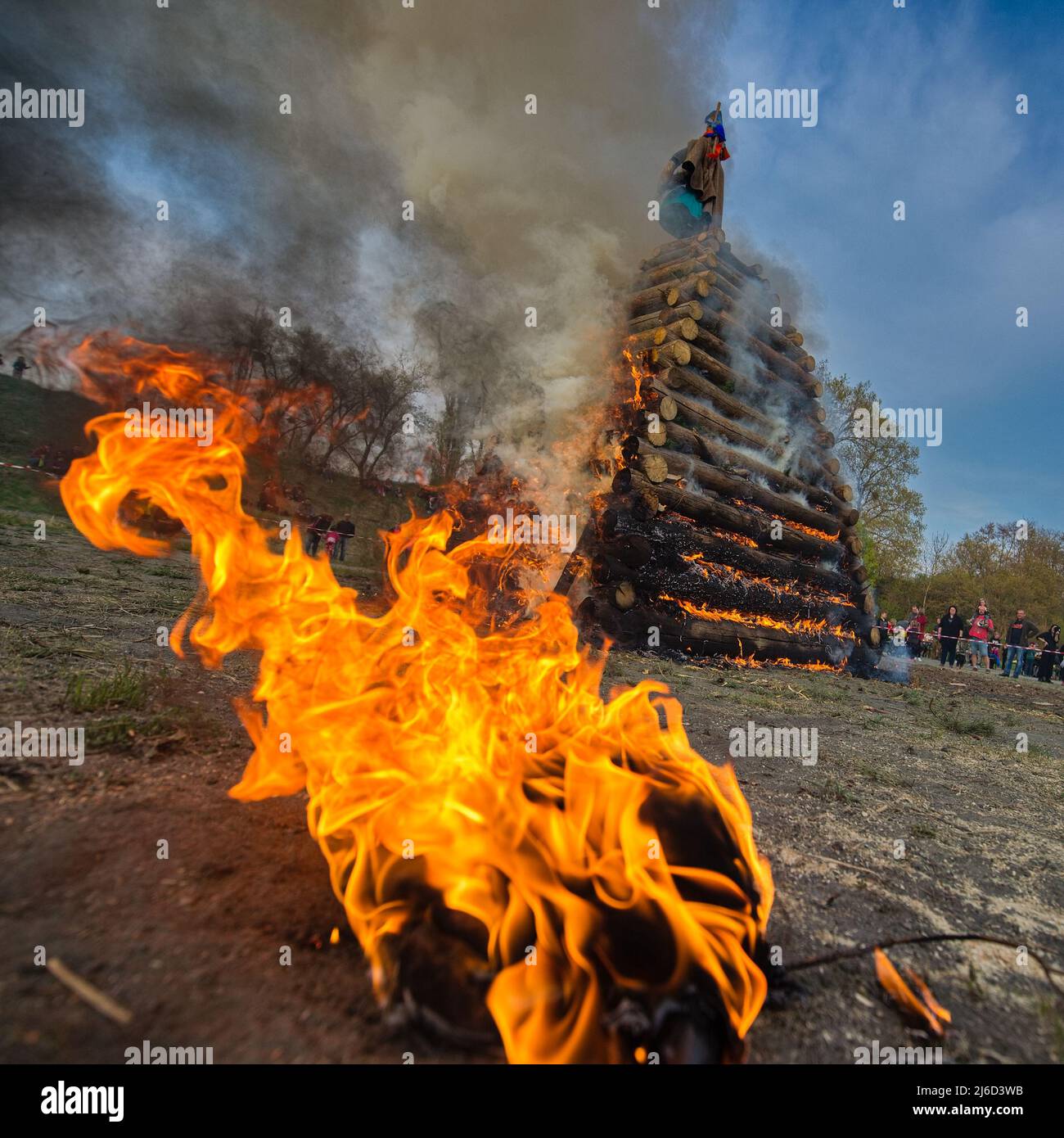 Walpurgis Night - Burning of the Witches. Huge bonfires with a witch ...