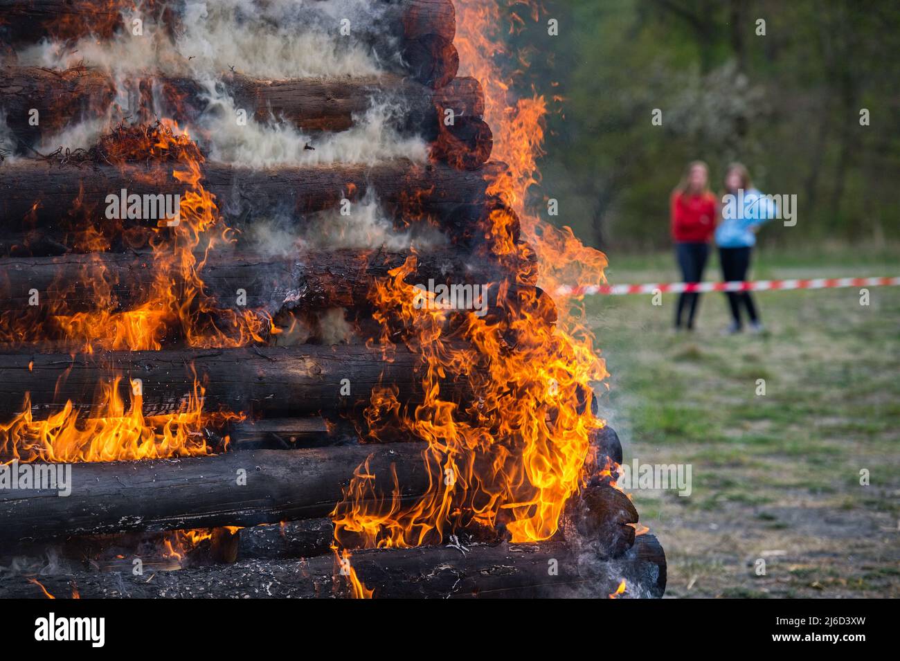 Walpurgis Night - Burning of the Witches. Huge bonfires with a witch ...