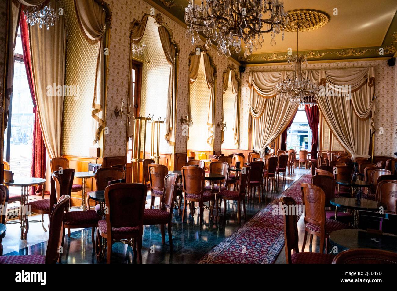 Café Gerbeaud in central Budapest is a famous traditional Hungarian ...