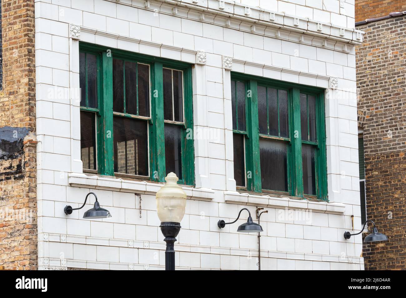 Front of old downtown building in Midwest city Stock Photo - Alamy