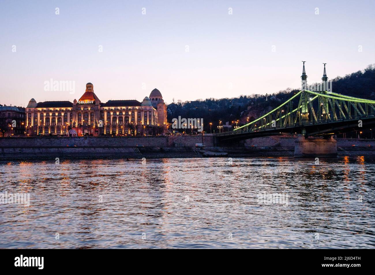 Art Nouveau Liberty Bridge across the Danube River to Buda Gellert ...