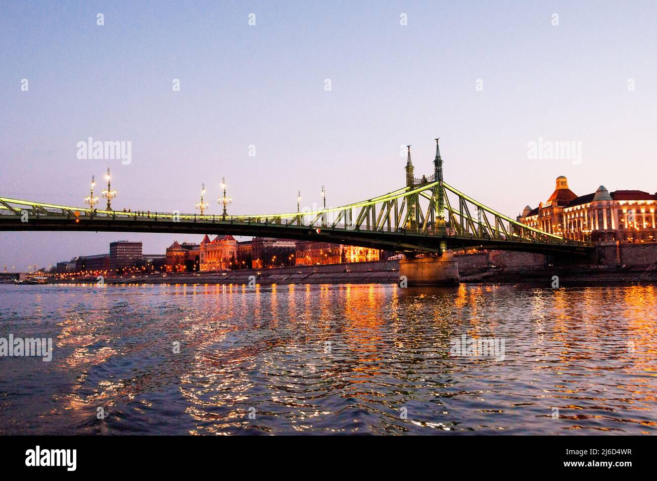 Art Nouveau style Liberty Bridge across the Danube River to Buda ...