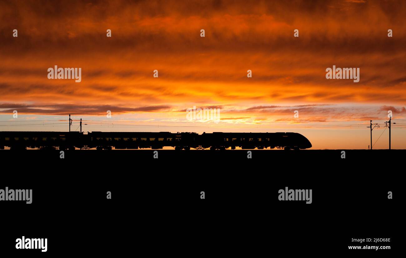 First Transpennine Express CAF class 397 Nova 2 train on the west coast ...