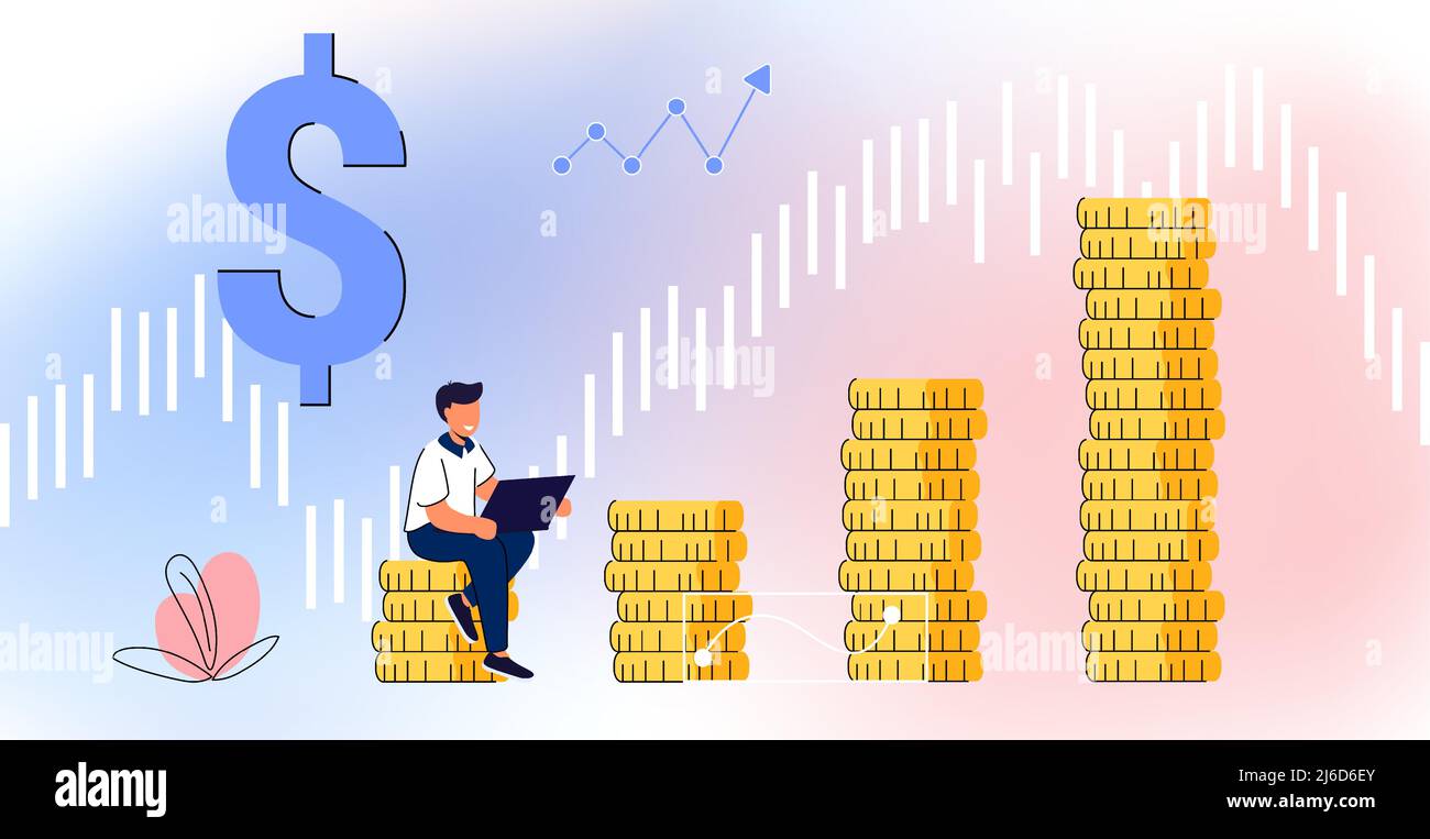 Economy increase Inflation vector illustration Basic economy term Money ...