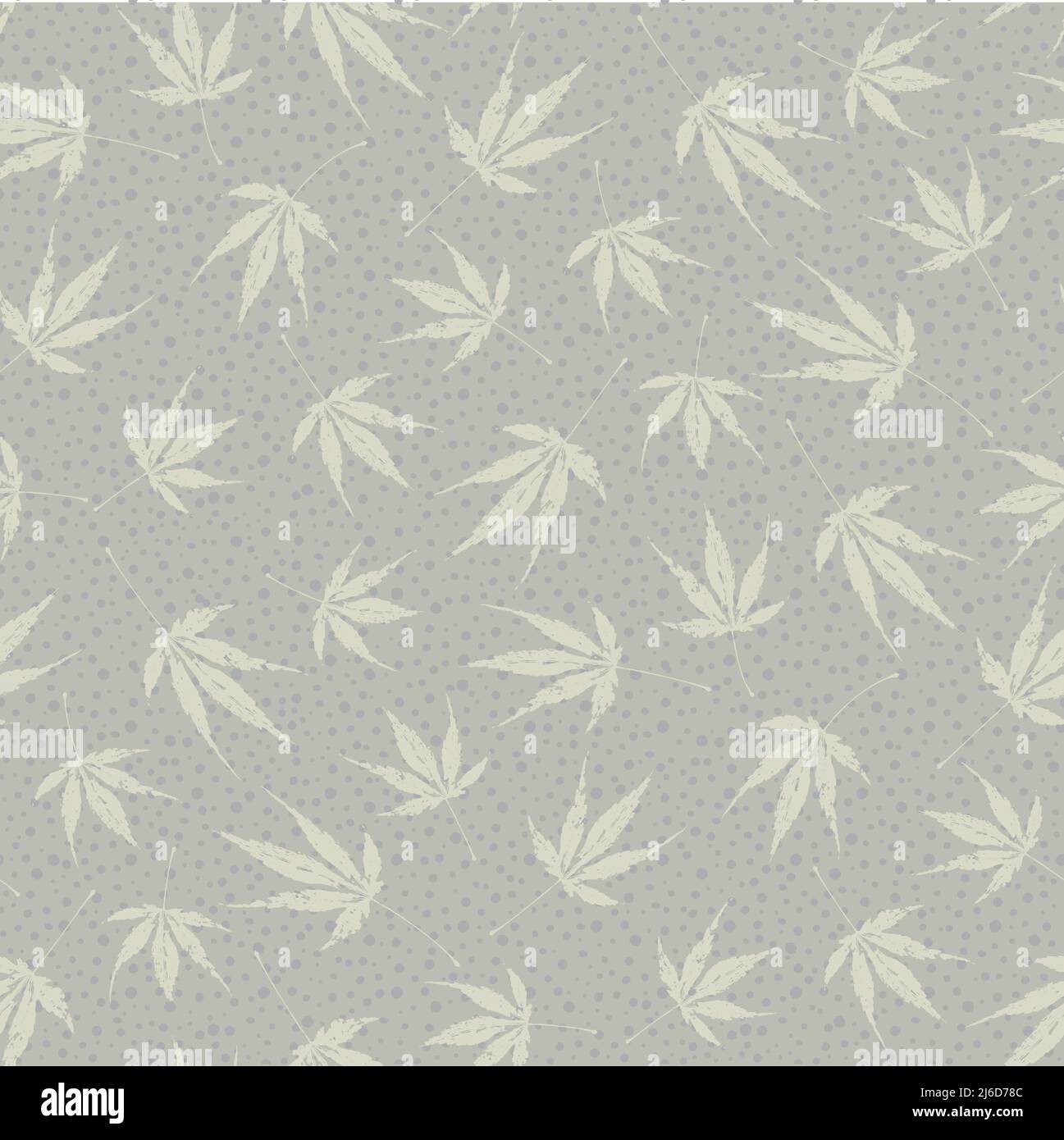 Boston ivy seamless vector pattern background. Neutral backdrop with ...