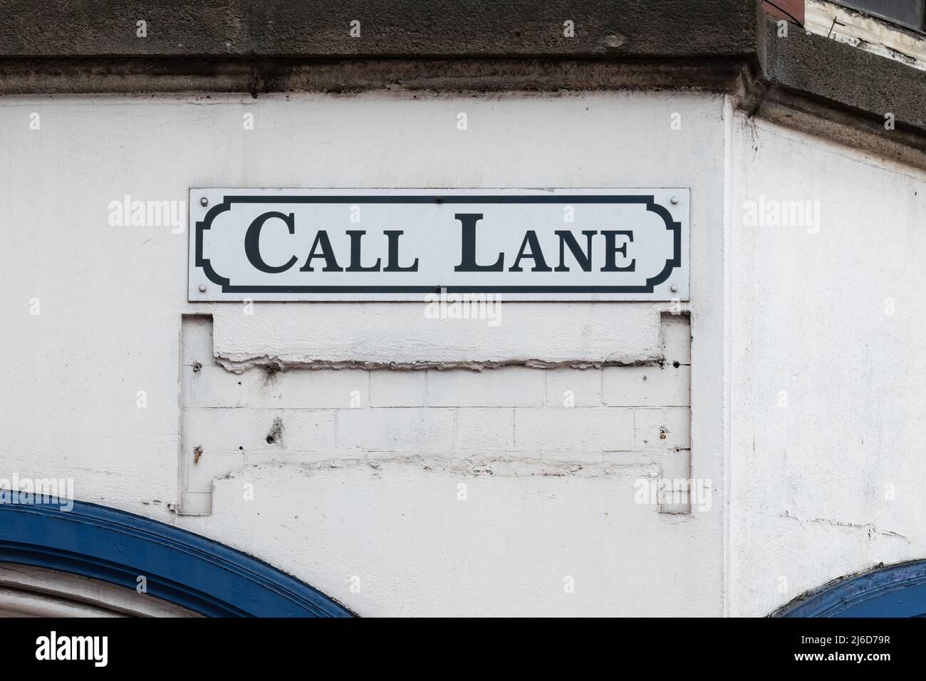 Call Lane sign, The Calls, Leeds Stock Photo - Alamy