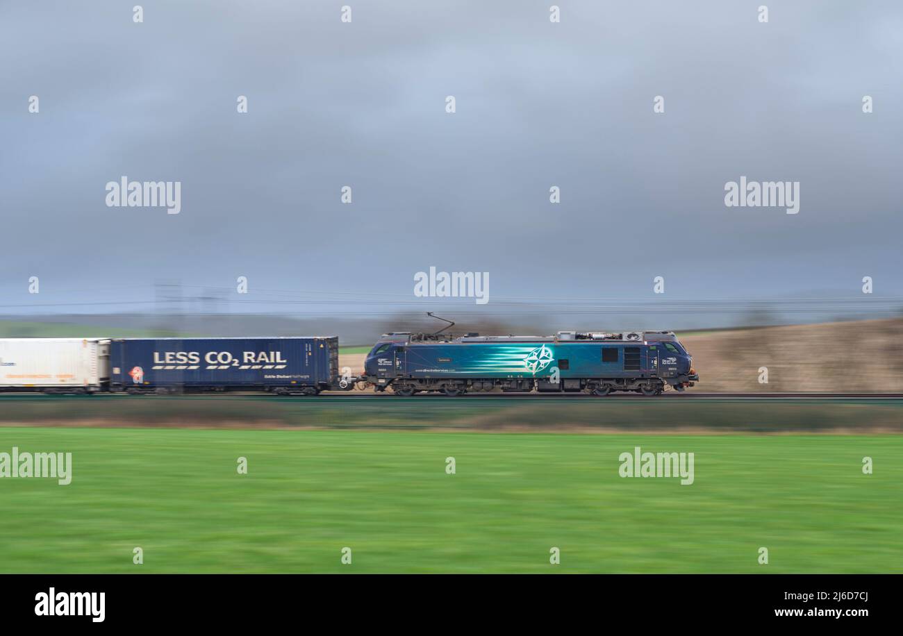 Direct Rail Services class 88 bi mode Electric locomotive 88002 panned ...