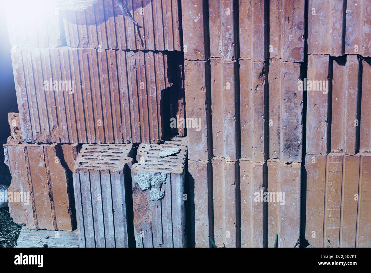 A stack of clay bricks.Material for construction Stock Photo - Alamy