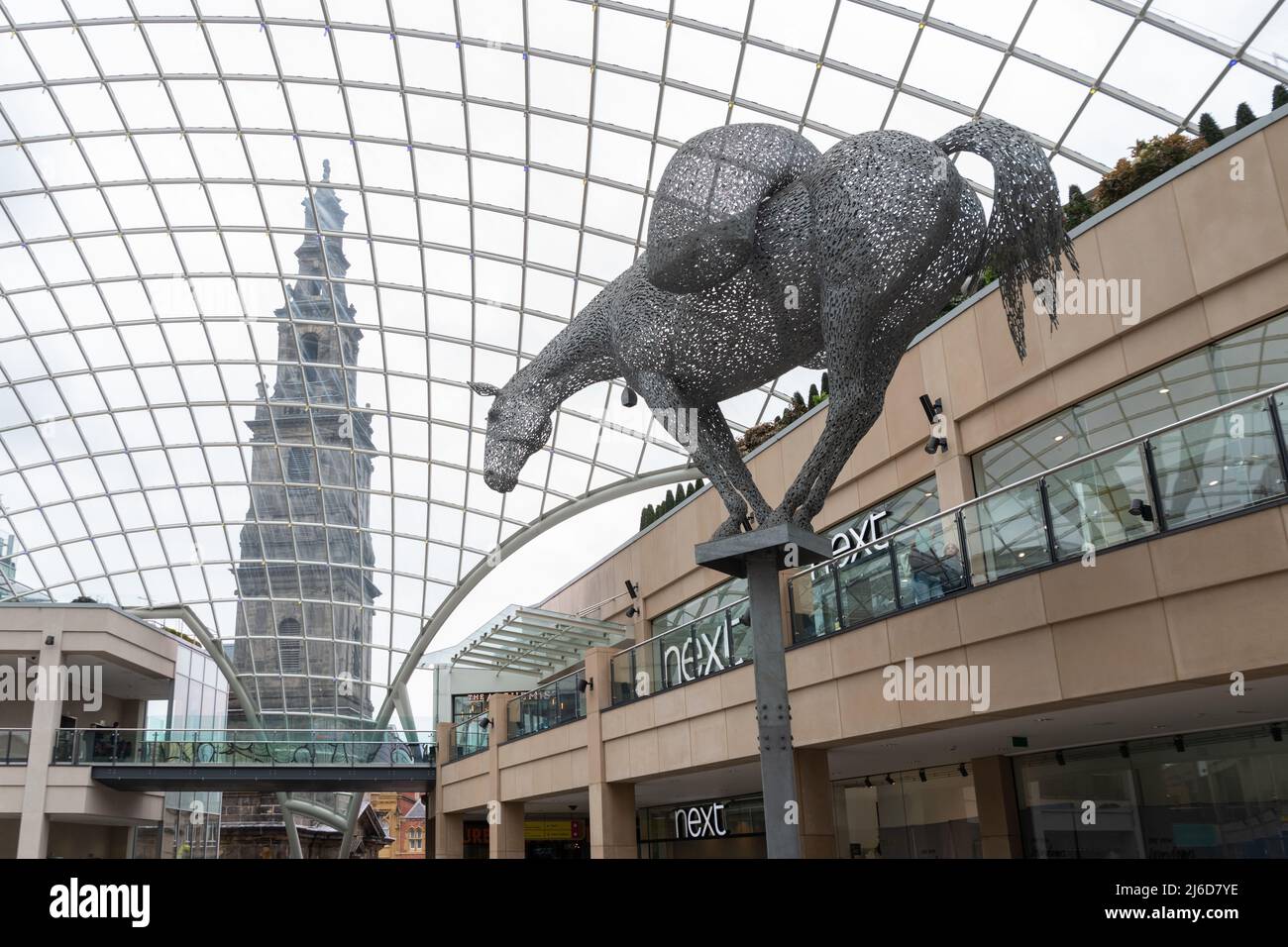 Equus Altus horse sculpture by Andy Scott inside Leeds Trinity shopping ...