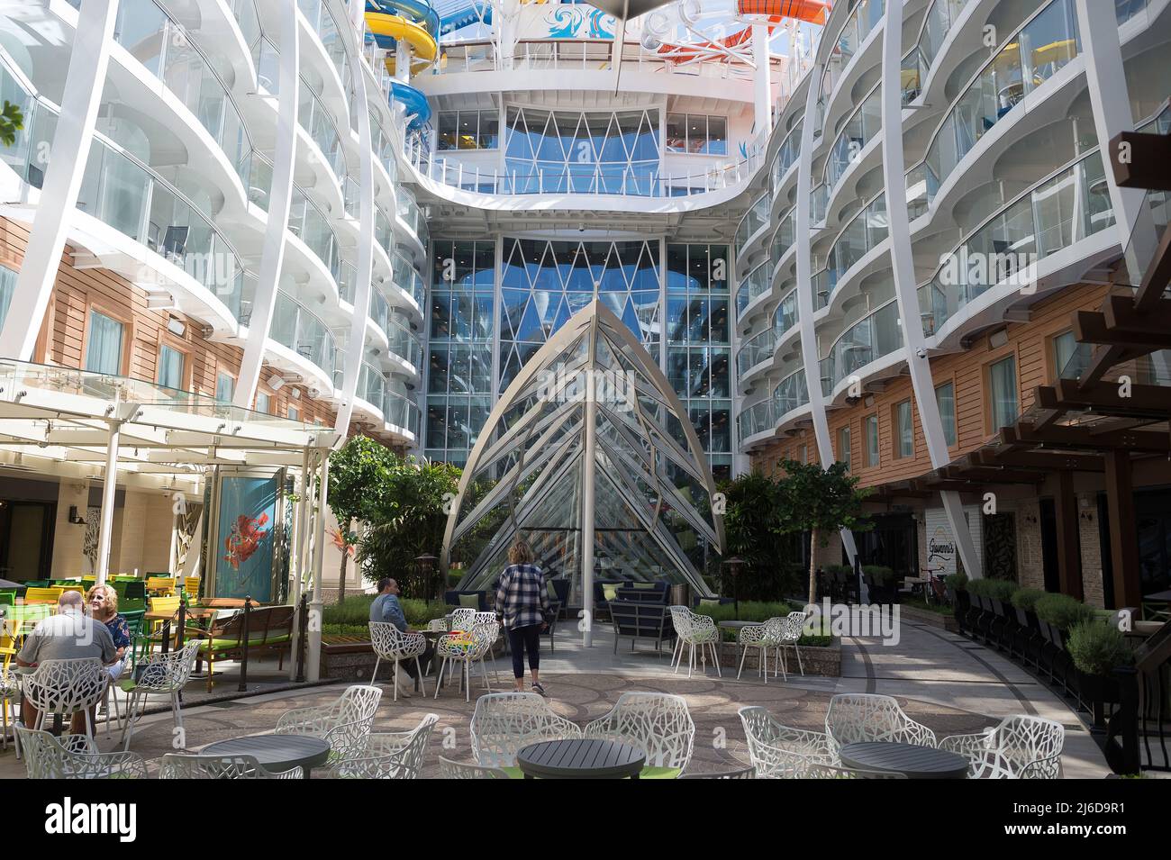A general view shows passengers relaxed inside cruise ship 'Wonder of ...