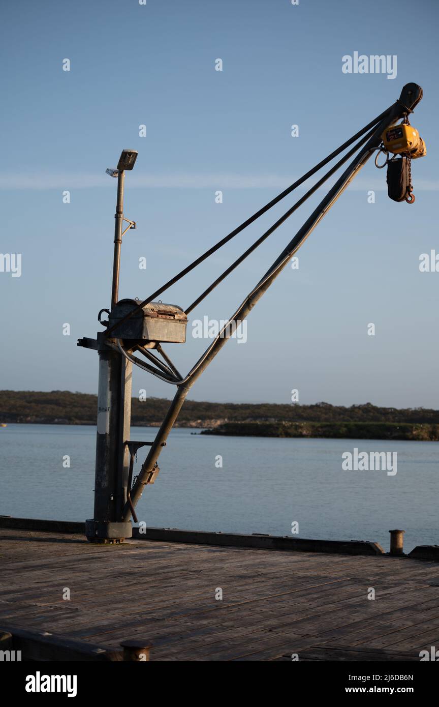 loading crane coffin bay jetty Stock Photo - Alamy