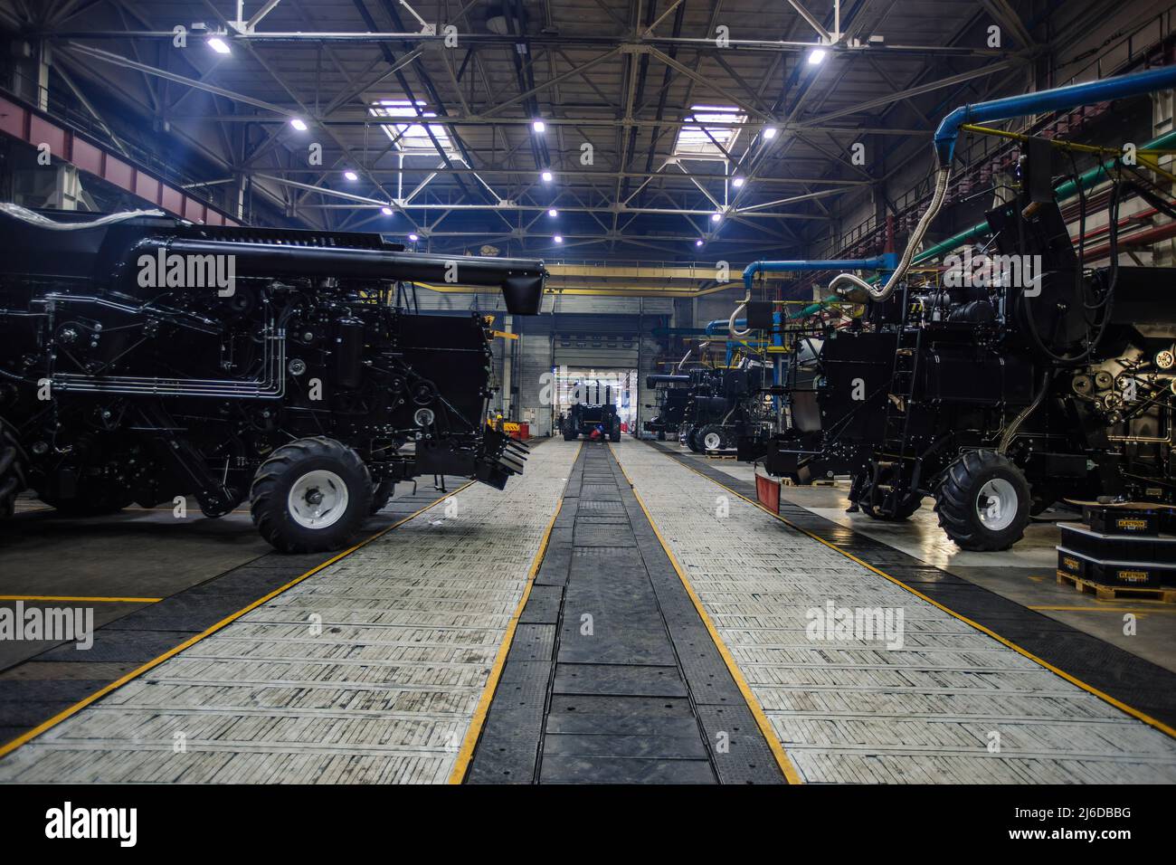 Production line of assembling agricultural tractors and harvesters ...