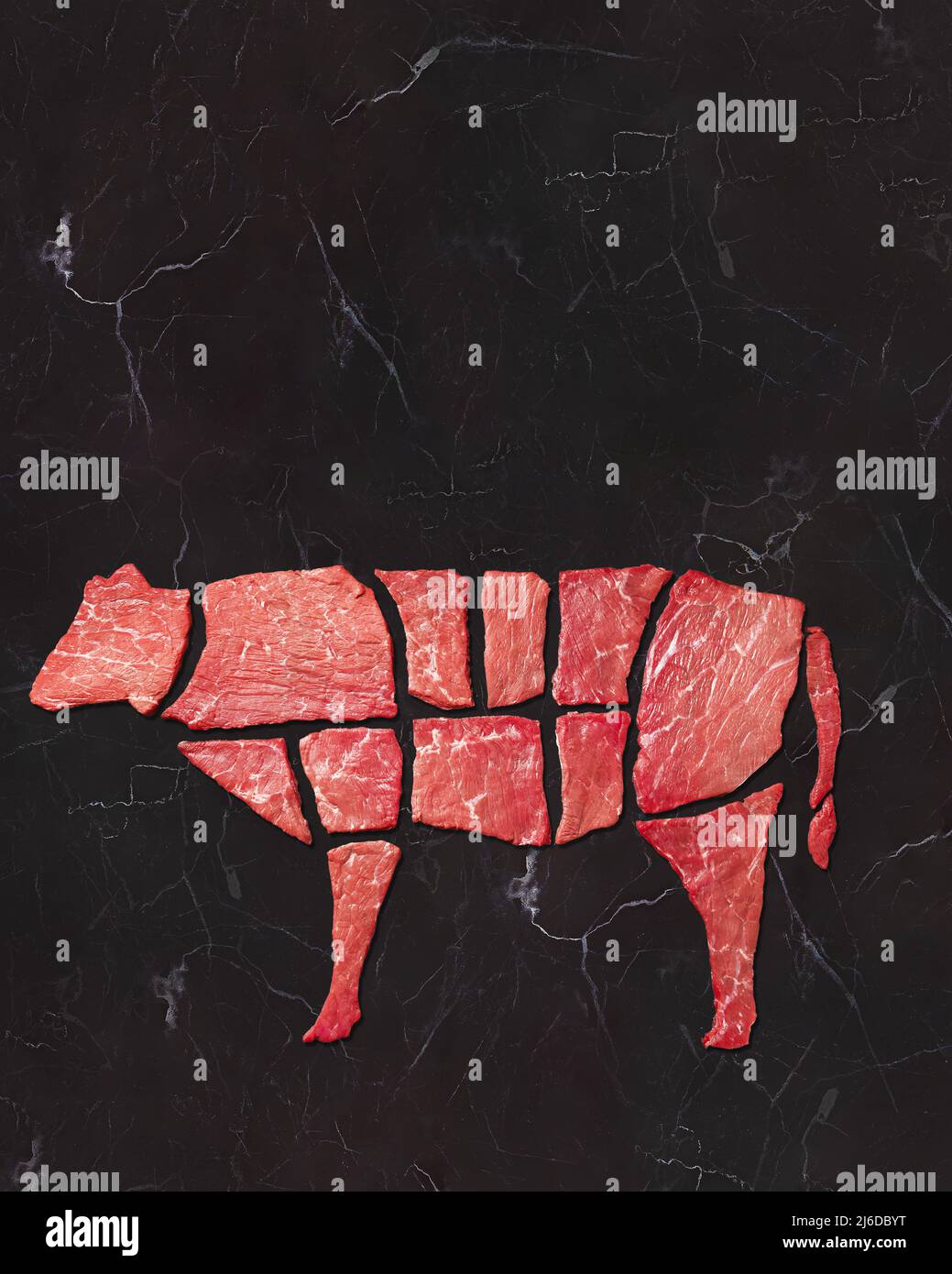 Concept marbled meat beef. Top view. black marbled background Stock ...