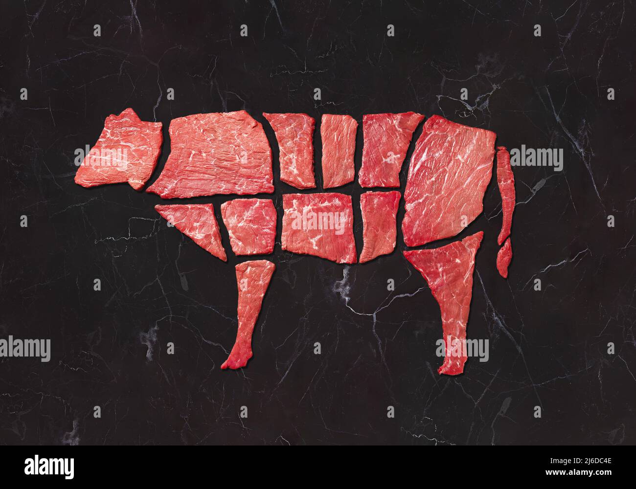 Concept marbled meat beef. Top view. black marbled background Stock ...