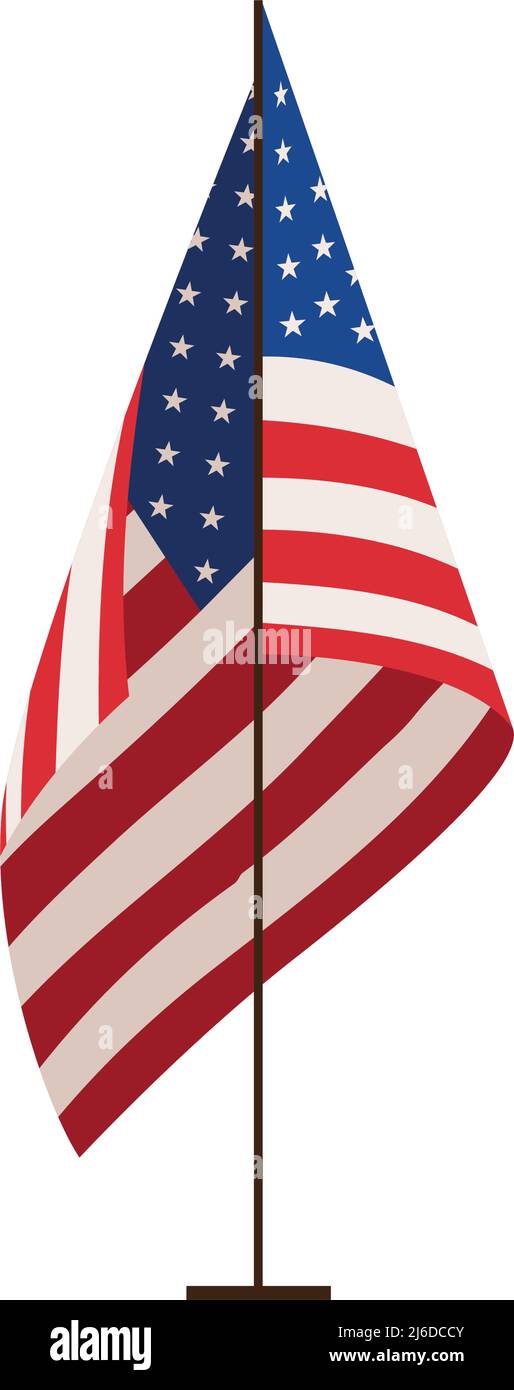 american flag with pole Stock Vector Image & Art - Alamy