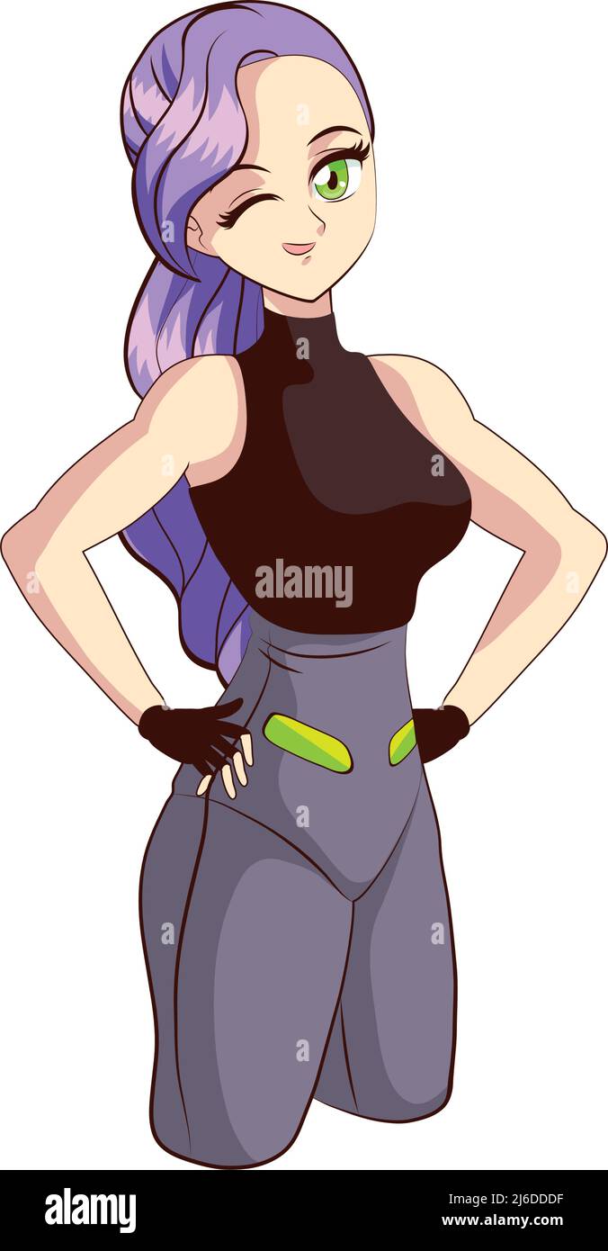 Anime winking girl Stock Vector Image & Art - Alamy