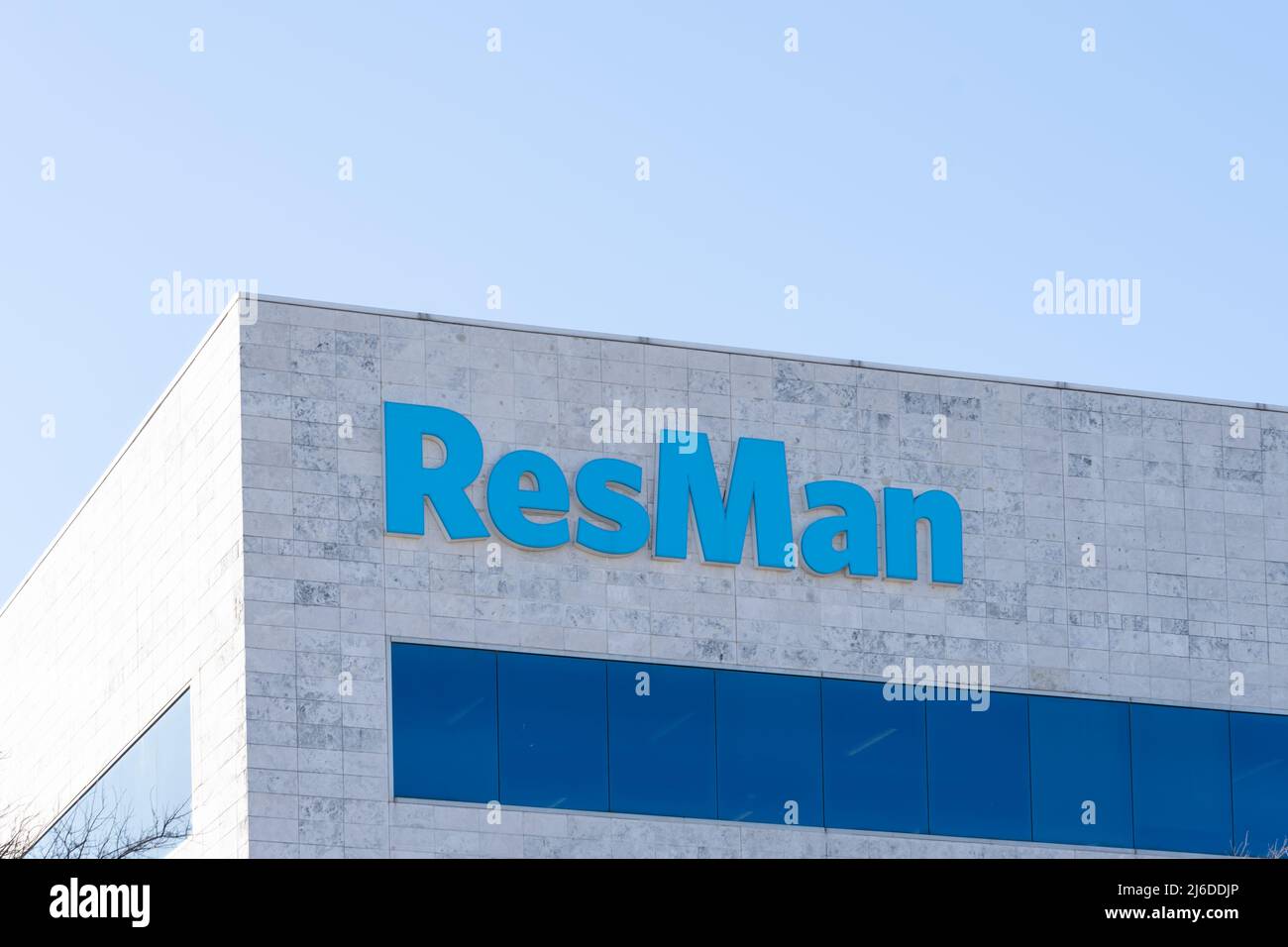 ResMan ’s sign on its headquarters office building in Plano, Texas, USA ...