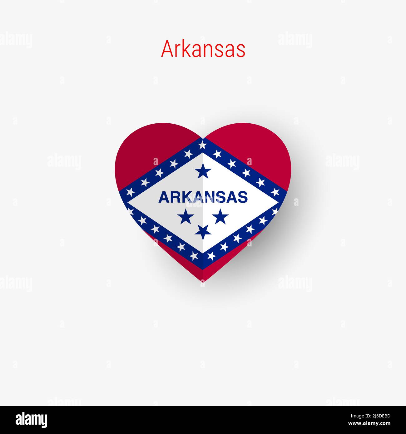 Arkansas US state heart shaped flag. Origami paper cut folded banner ...