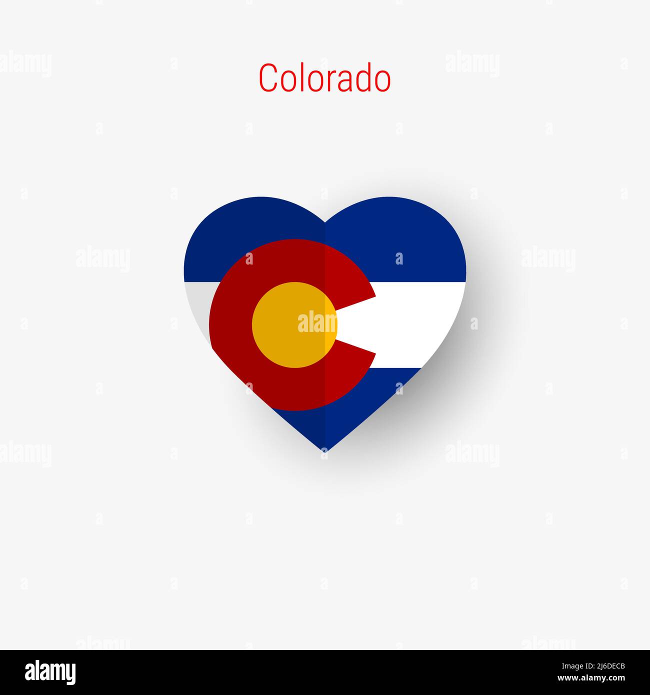 Colorado US state heart shaped flag. Origami paper cut folded banner ...