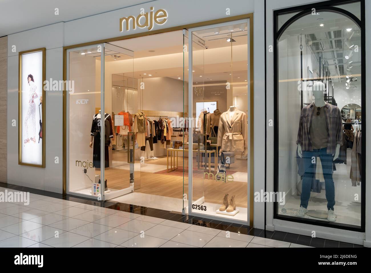 Houston, Texas, USA - February 25, 2022: Maje store in a shopping mall ...