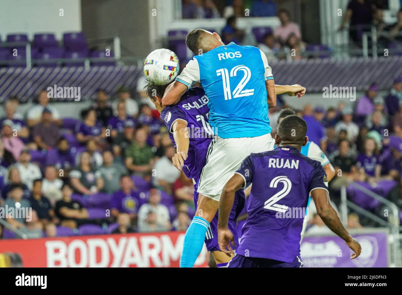 Orlando, Florida, USA, April 30, 2022, Charlotte FC player Daniel Rios ...