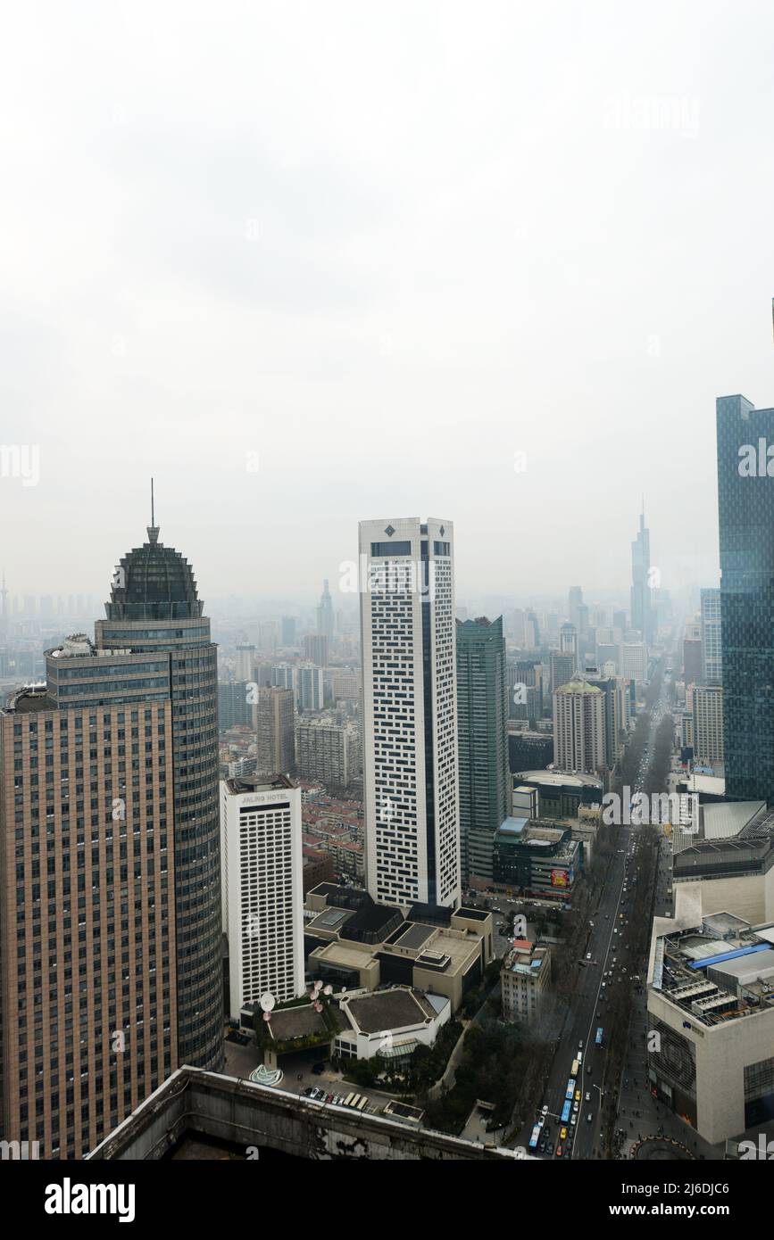 Modern architecture dominates the skyline in Nanjing, China Stock Photo ...