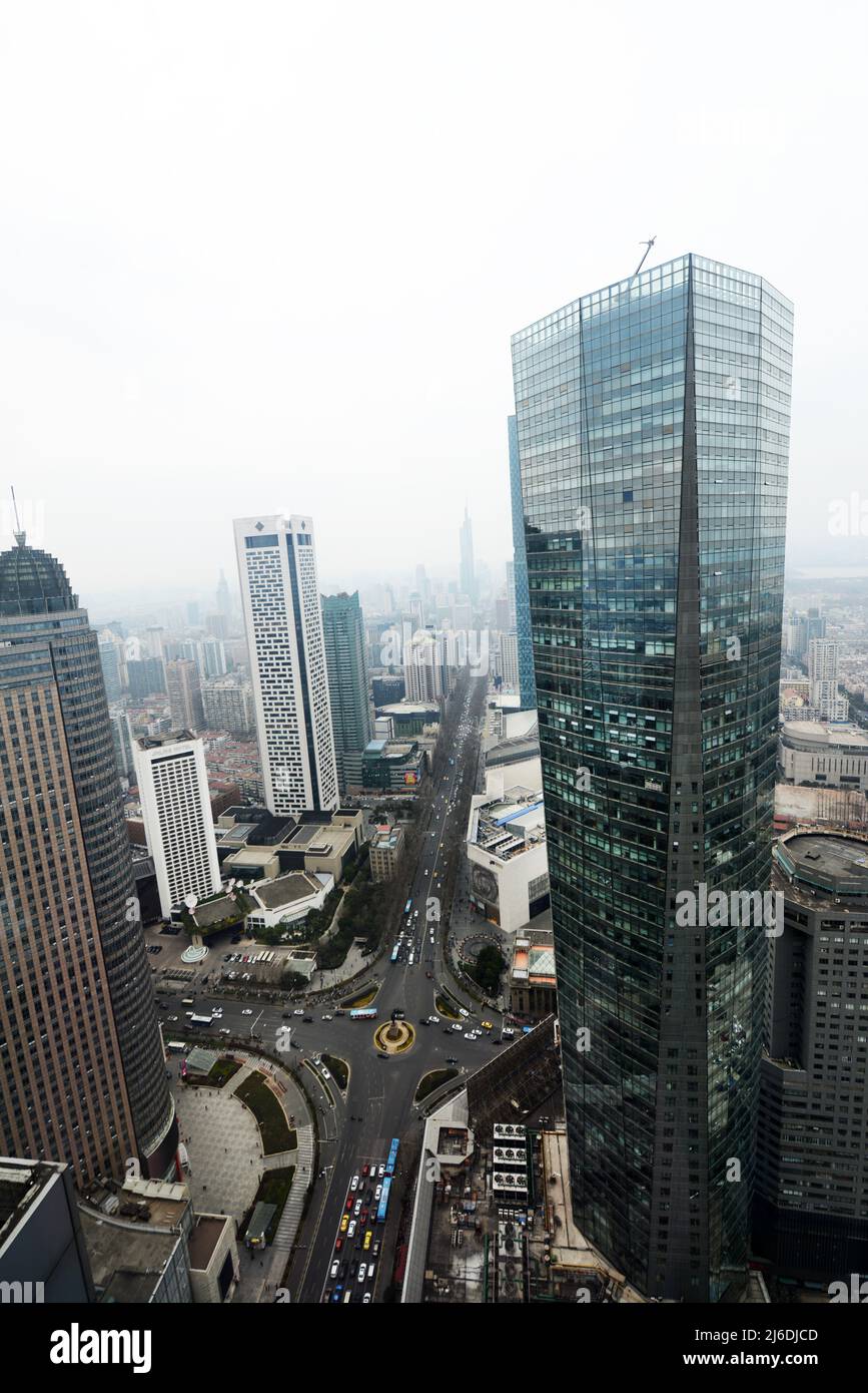 Modern architecture dominates the skyline in Nanjing, China Stock Photo ...