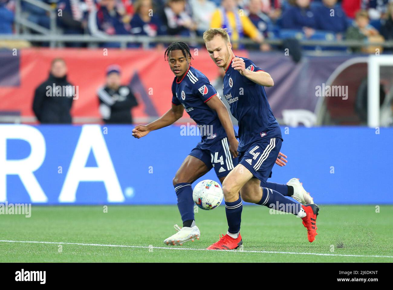 April 30, 2022; Foxborough, MA, USA; New England Revolution defender ...