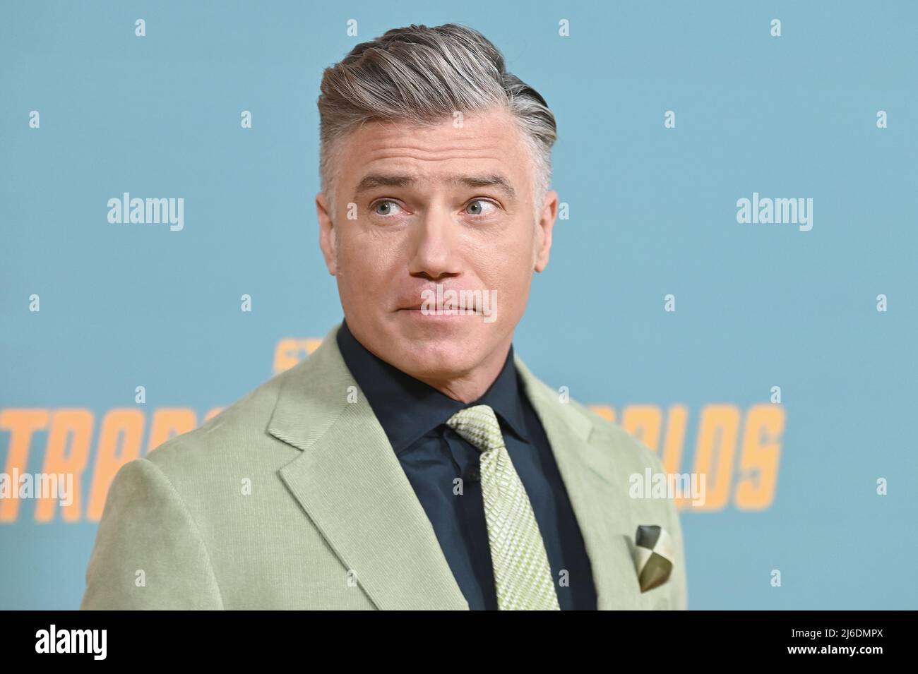 Actor Anson Mount attends the Star Trek: Strange New Worlds NYC ...