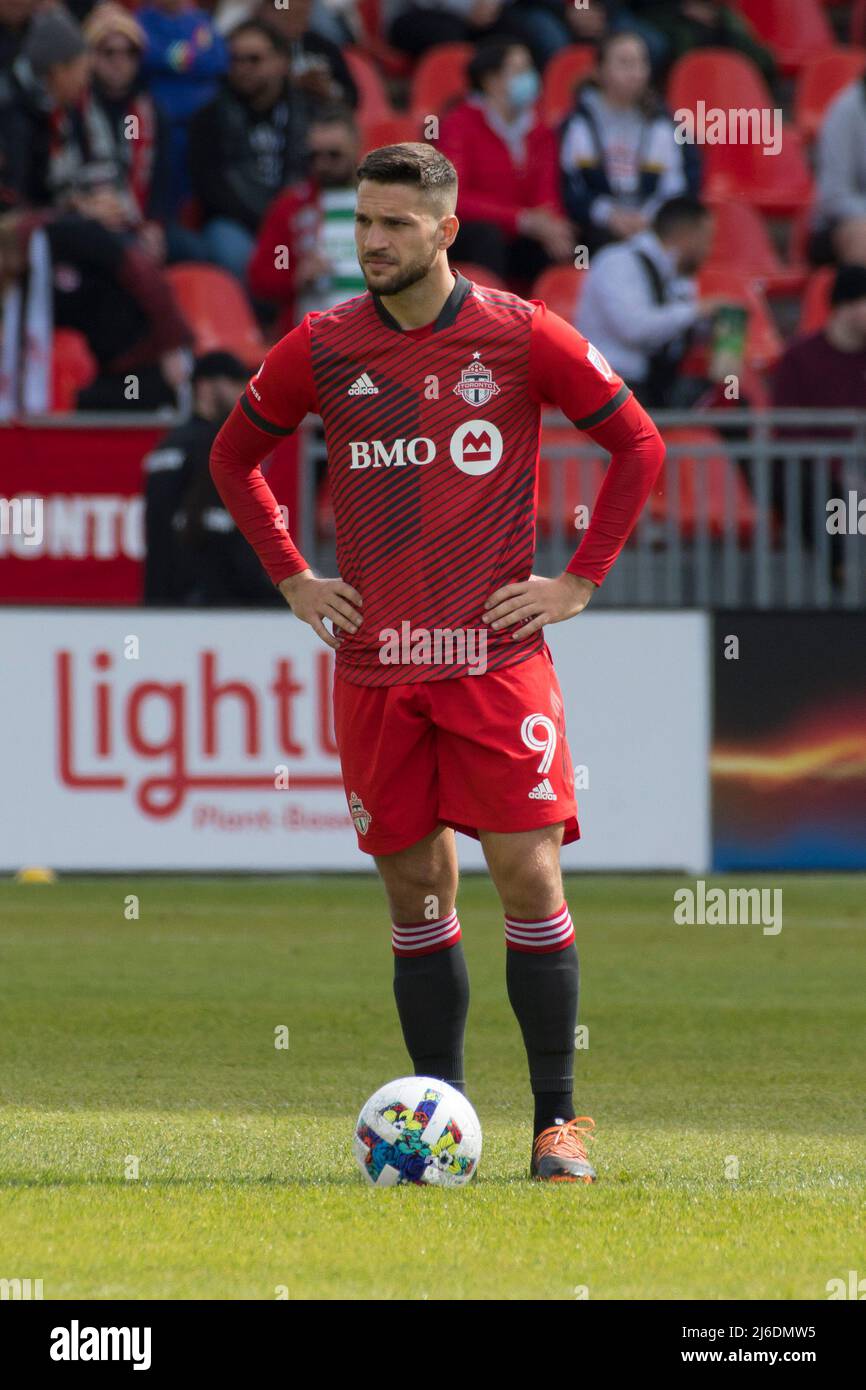 Jesus Jimenez (9) in action during the MLS game between Toronto FC and ...