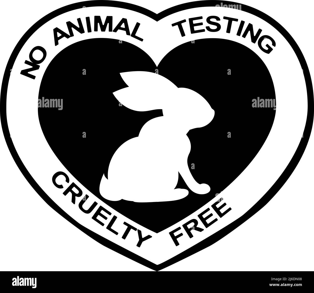 Cruelty free concept heart shape emblem design with rabbit symbol. Not ...