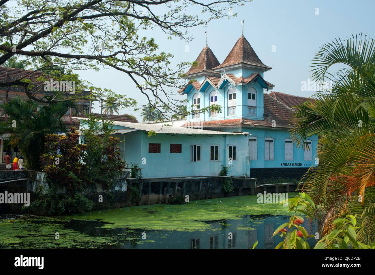 Savkar Masjid on the bank of canal at Alappuzha state Kerala India 02 ...