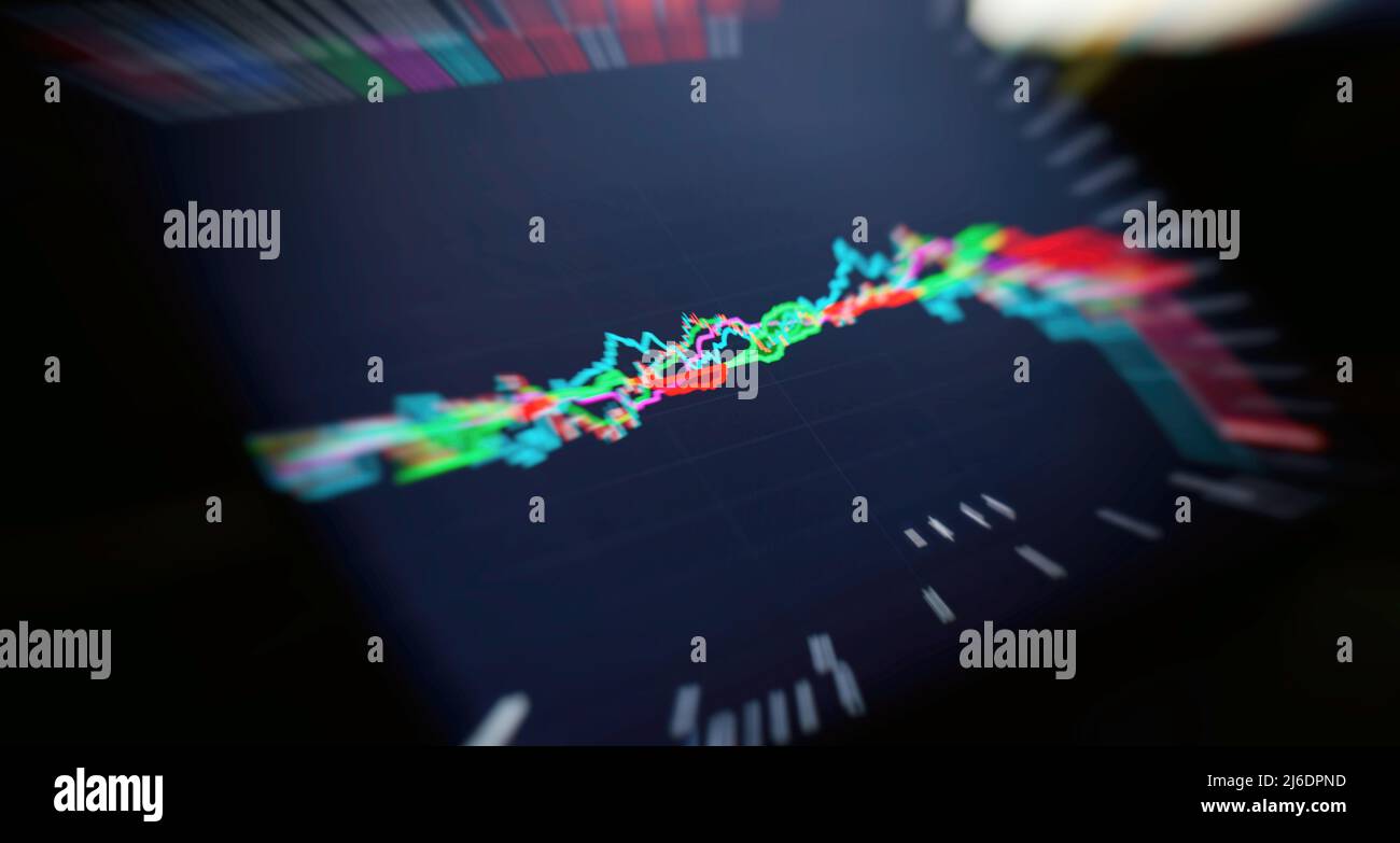 Charts of financial instruments for technical analysis. Data analyzing ...