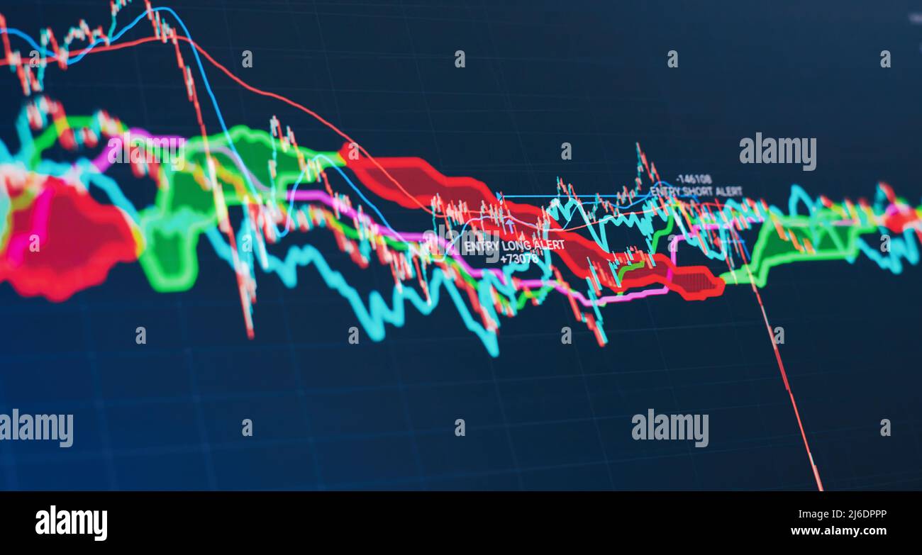 forex trading graph and candlestick chart suitable for financial ...