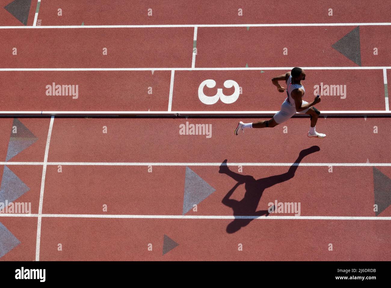 06 39 in championship of america heats 126th penn relays hi-res stock ...