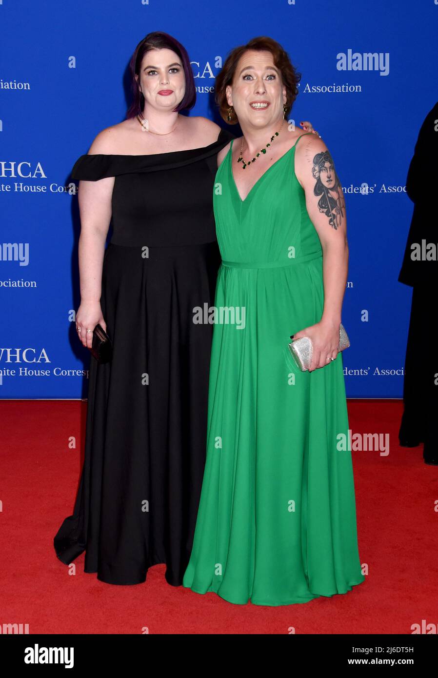 Amy Schneider and Genevieve Davis arriving at the 2022 White House ...