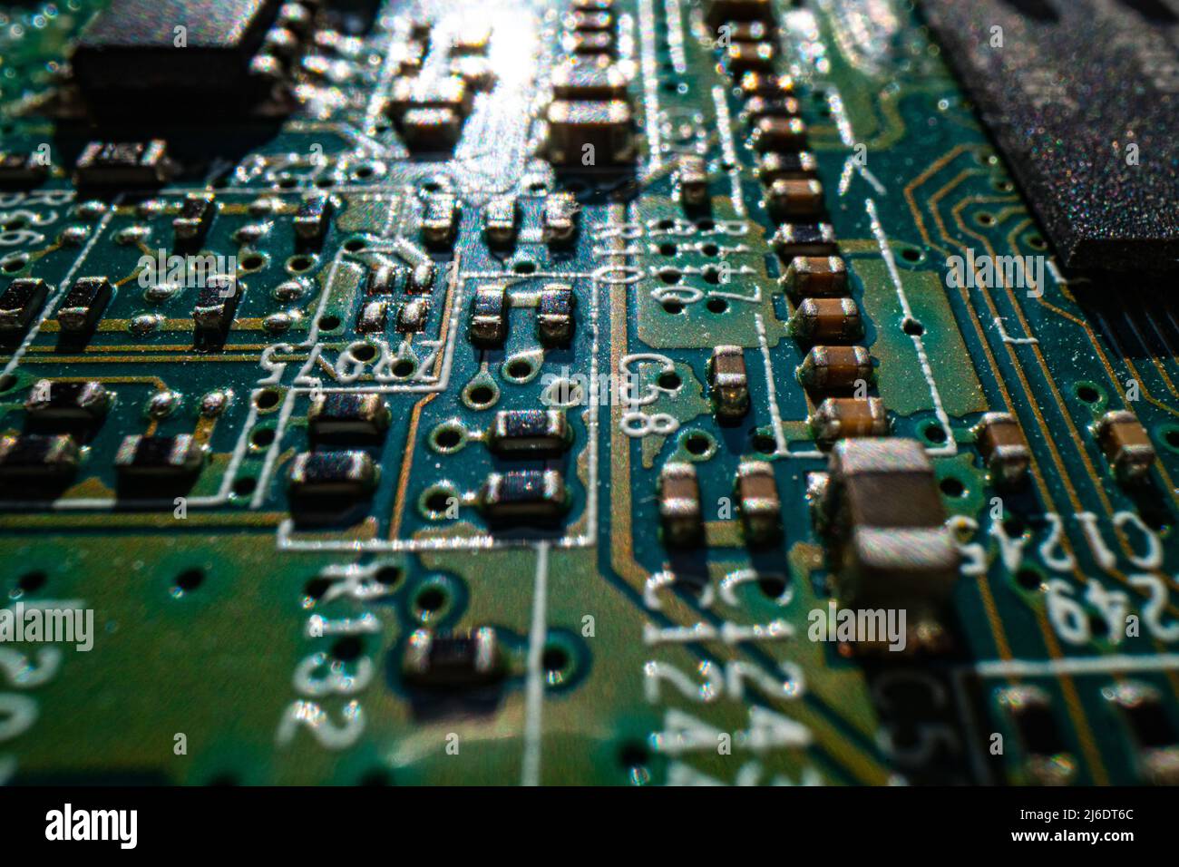 Circuit board. Technological electronic plate with roads and other ...
