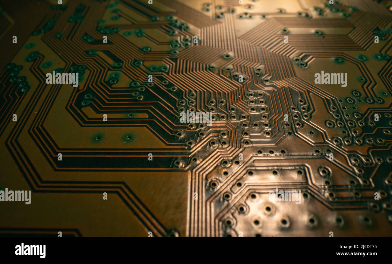 Circuit board. Technological electronic plate with roads and other ...