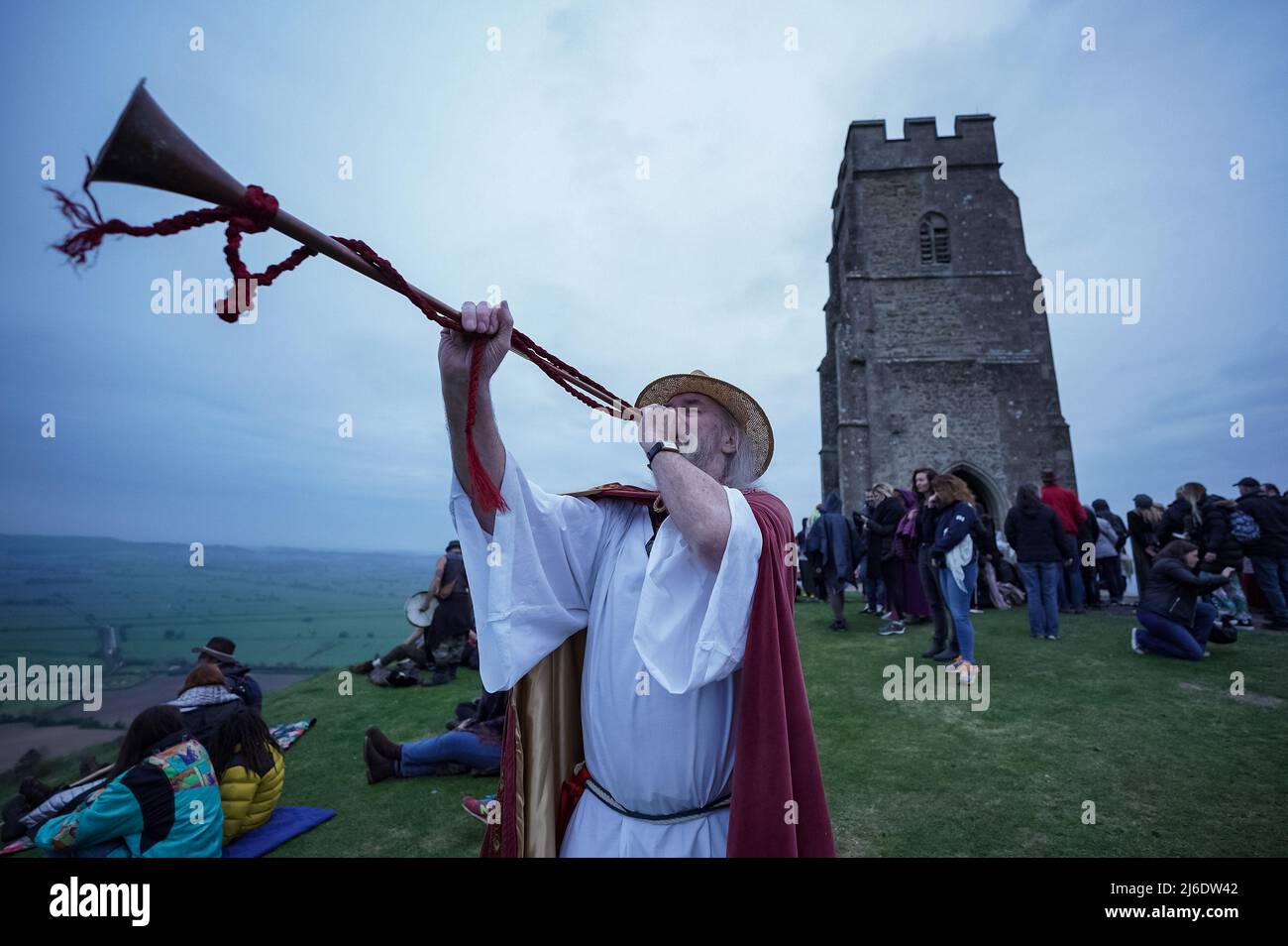 Beltane celebrations on May Day on Glastonbury Tor as part of a pagan ...