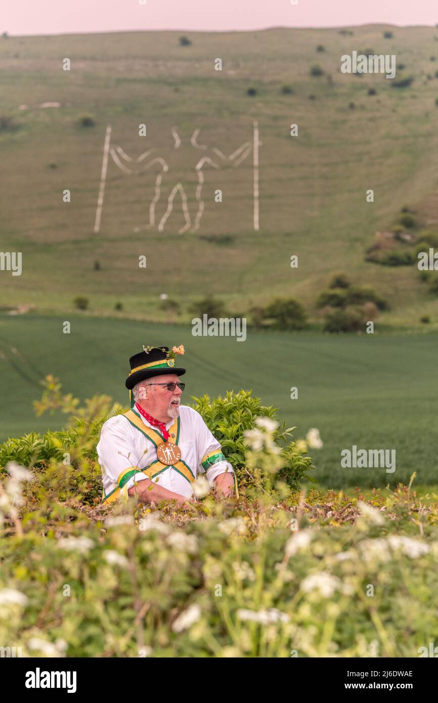 Morris men below the long man of wilmington hi-res stock photography ...