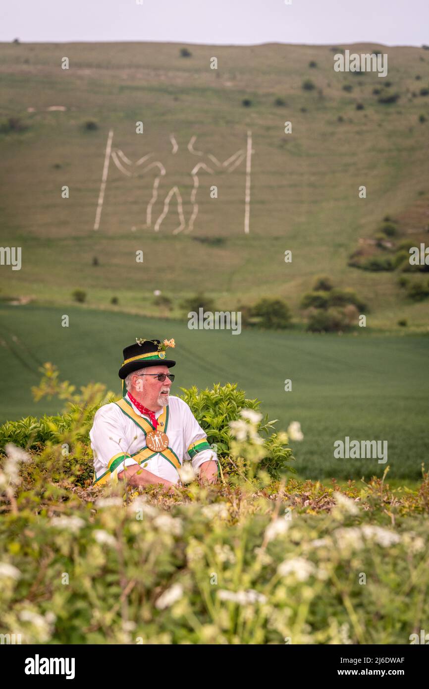 Morris men below the long man of wilmington hi-res stock photography ...