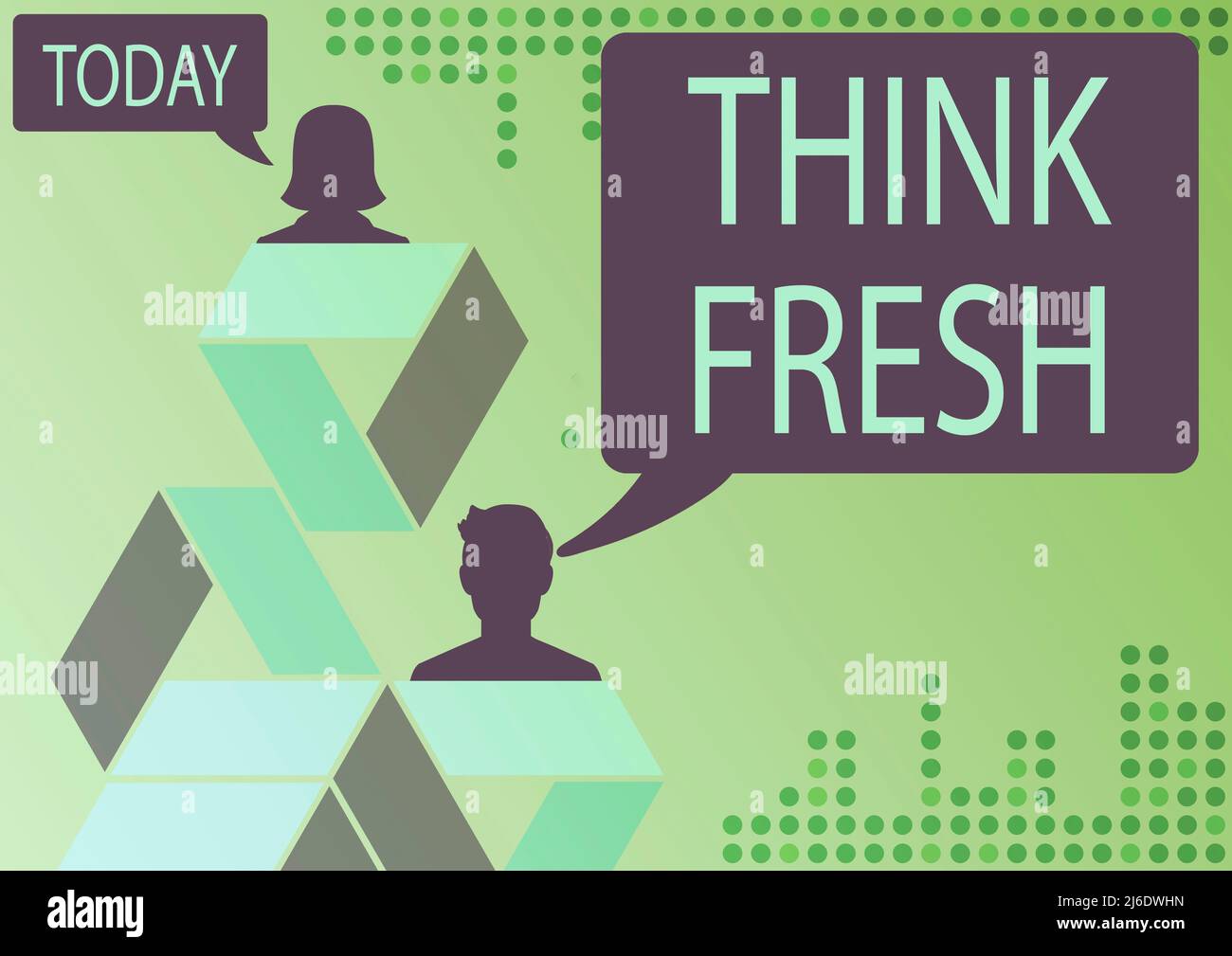 Inspiration showing sign Think Fresh. Conceptual photo Thinking on ...
